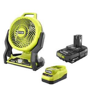 RYOBI USB Lithium Clamp Fan Kit with 2.0 Ah USB Lithium Battery ...