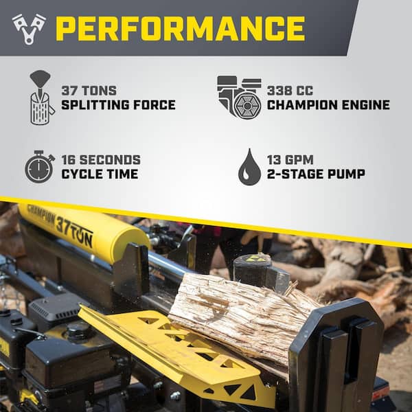 Champion Power Equipment 37 Ton 338 cc Gas Powered Full Beam Log ...