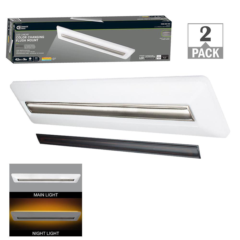 Reviews for Commercial Electric 4 ft. LED Flush Mount with Night Light ...