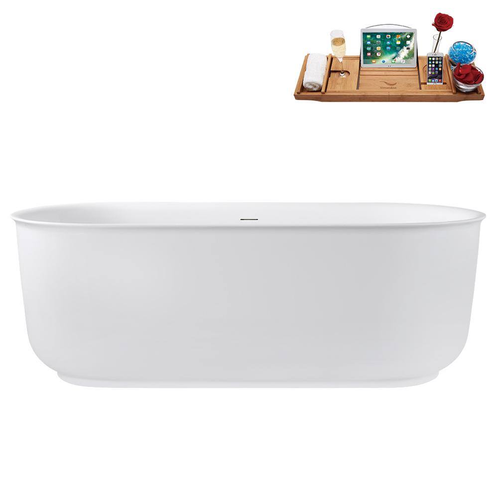 Streamline 67 in. x 31 in. Acrylic Freestanding Soaking Bathtub in ...