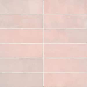 Bedrosians Sample-Cloe Glossy Pink 5 in. x 5 in. Ceramic Wall Subway ...