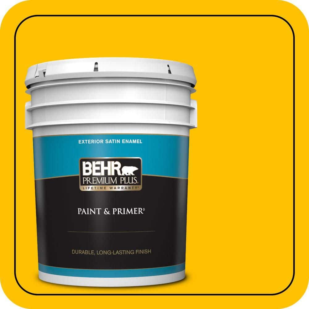 BEHR PREMIUM PLUS 5 gal. #360B-7 Center Stage Satin Enamel Exterior ...