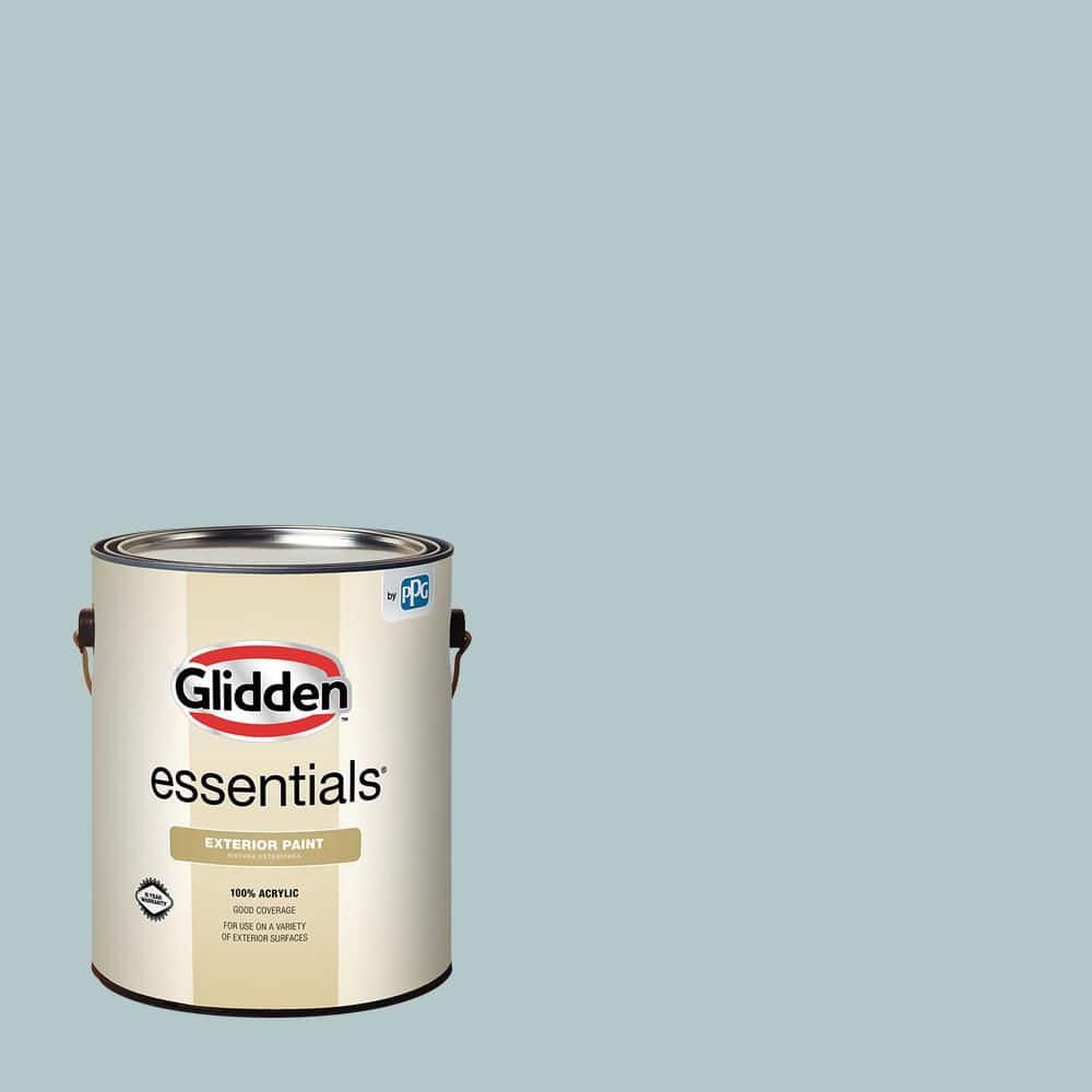Glidden Essentials 1 gal. PPG1034-4 Misty Surf Satin Exterior Paint ...
