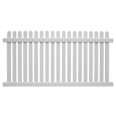 Weatherables Provincetown 4 ft. W x 4 ft. H White Vinyl Picket Fence ...