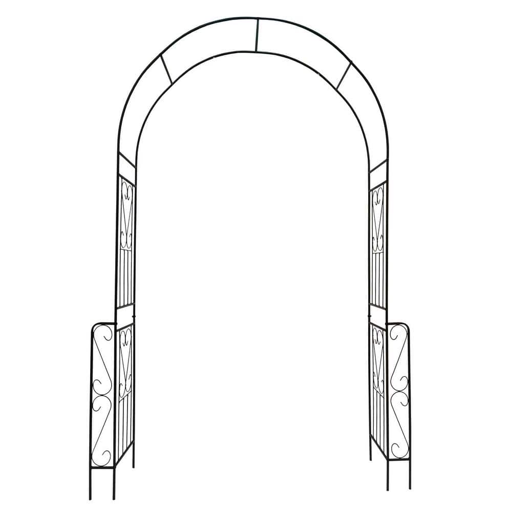 Zeus & Ruta 94 .5 in. Metal Garden Arch Garden Arbor Trellis Climbing ...