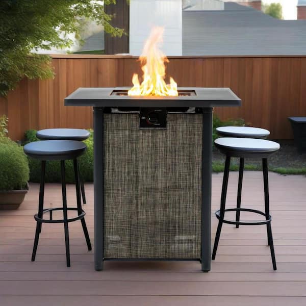 Bali OUTDOORS 15 in. Round Gas Fire Pit, Patio Fireplace, Propane Fire ...
