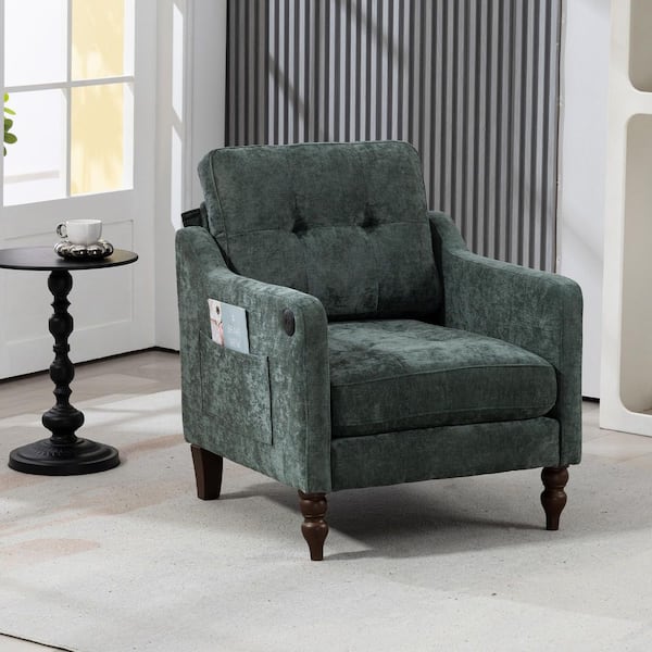 Noble House Norma 31.5 in. Dark Green Rectangle Polyester Upholstered ...