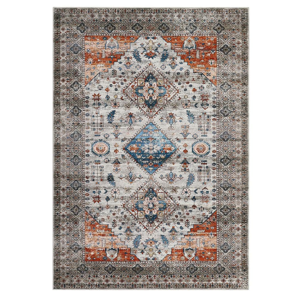 Garvee Vintage Floral Carpet Oriental Distressed Rug Washable Rug Low ...