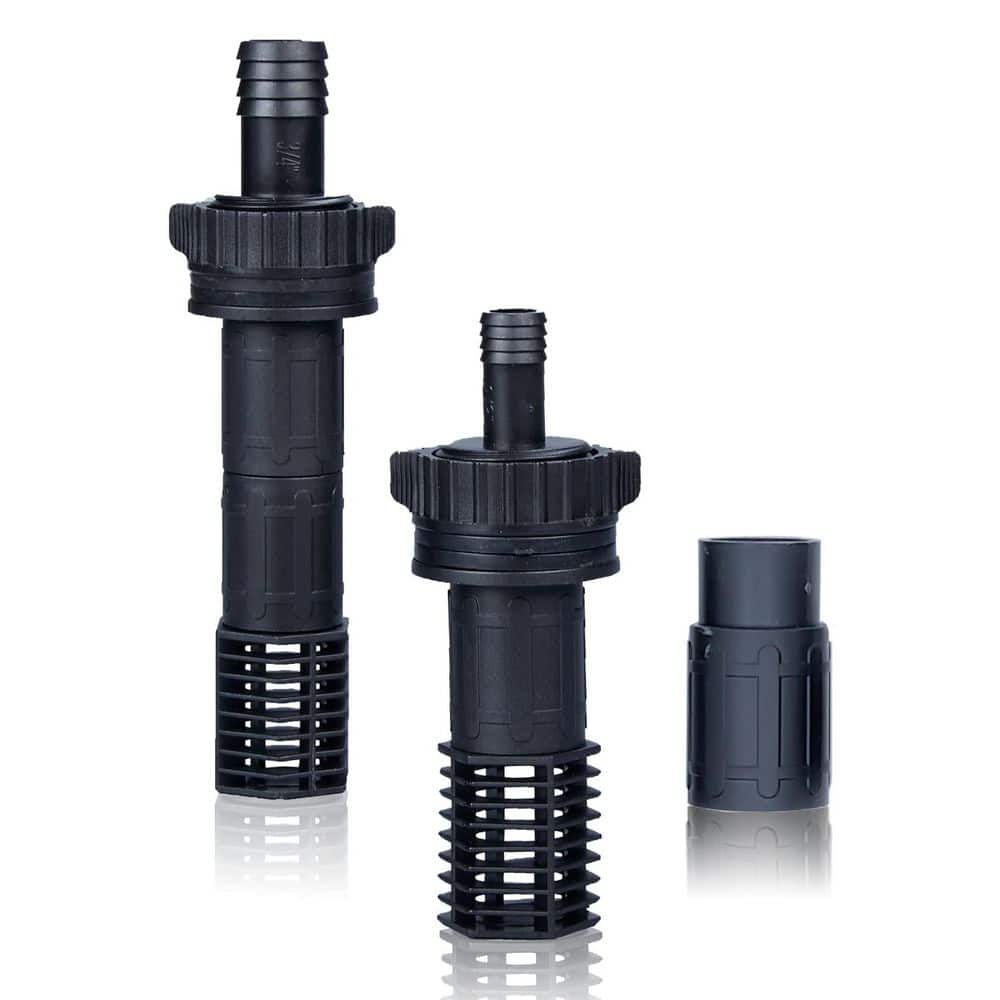.N/A 1/2" & 3/4" Black Plastic Ebb & Flow Fitting Kit with Extensions ...