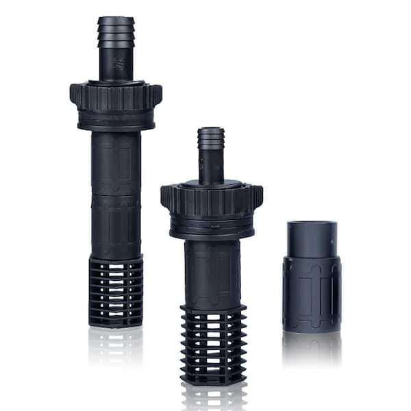 .N/A 1/2" & 3/4" Black Plastic Ebb & Flow Fitting Kit with Extensions ...