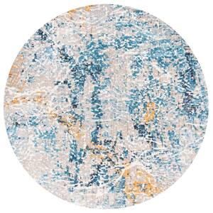 SAFAVIEH Madison Grey/Blue 12 ft. x 15 ft. Geometric Medallion Area Rug ...