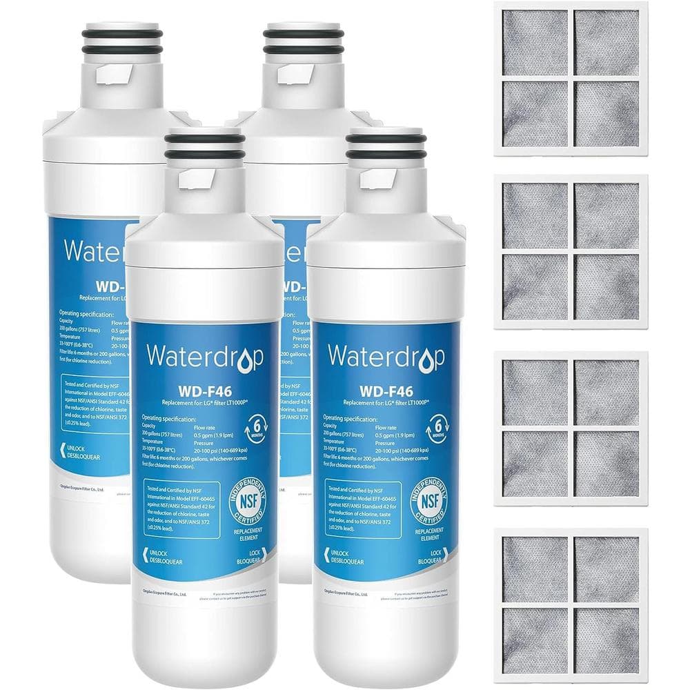 Waterdrop LT1000PC ADQ747935 Refrigerator Water Filter and Air Filter ...