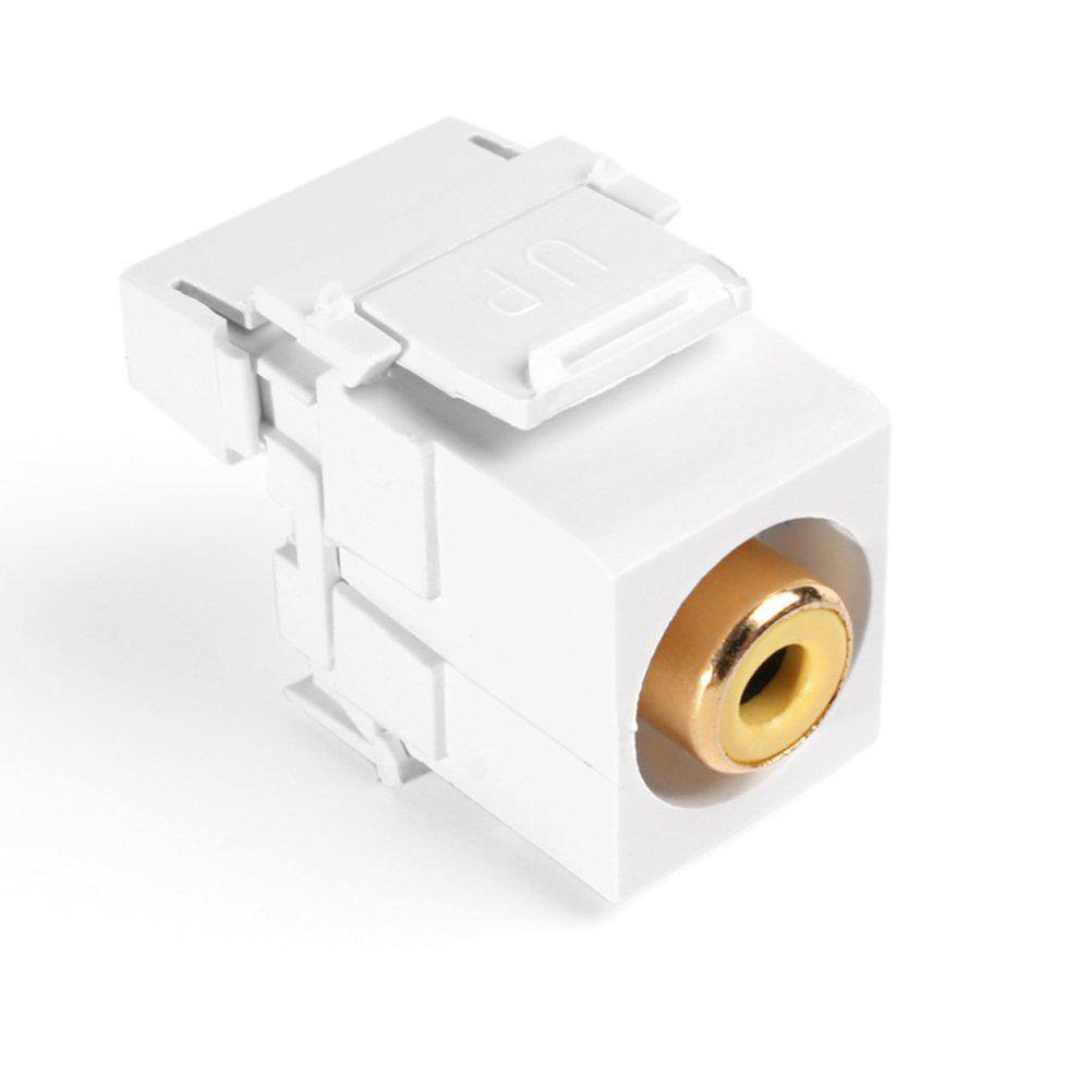 Leviton QuickPort RCA 110-Type Connector with Yellow Barrel, White ...