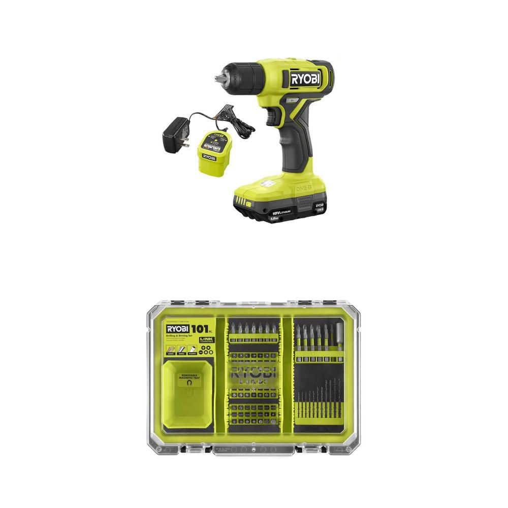 RYOBI ONE+ 18V Cordless 3/8 in. Drill/Driver Kit with 1.5 Ah Battery ...