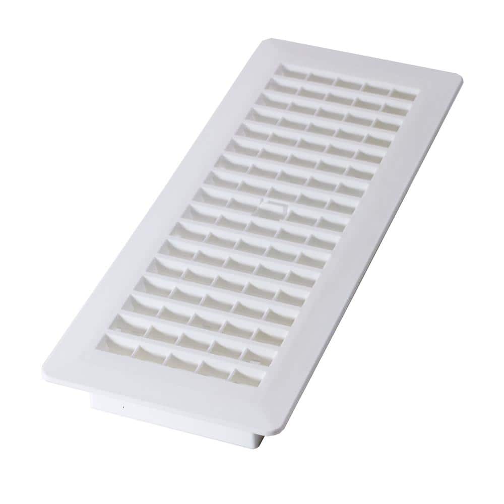 Reviews for Decor Grates 4 in. x 14 in. White Plastic Floor Register ...