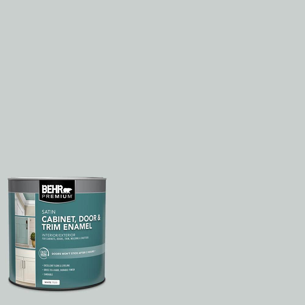 BEHR PREMIUM 1 qt. #720E-2 Light French Gray Satin Enamel Interior ...