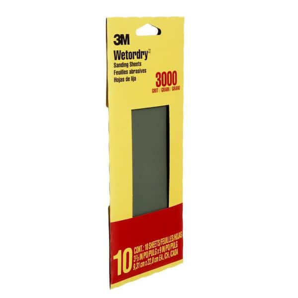3M Wetordry 3 2/3 in. x 9 in. 3000 Grit Super Ultra Fine Grade ...