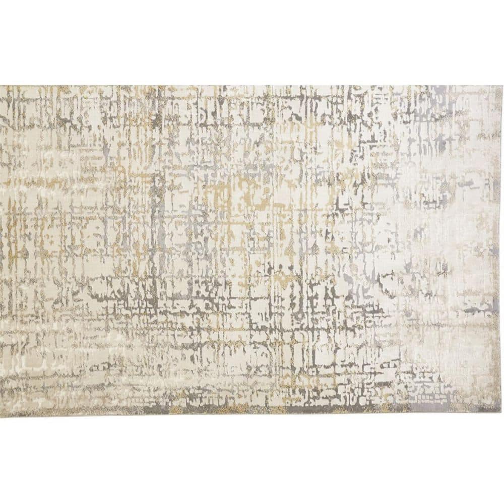 HomeRoots 2 ft. x 8 ft. Gray, Ivory Abstract Area Rug 2000511760 - The ...