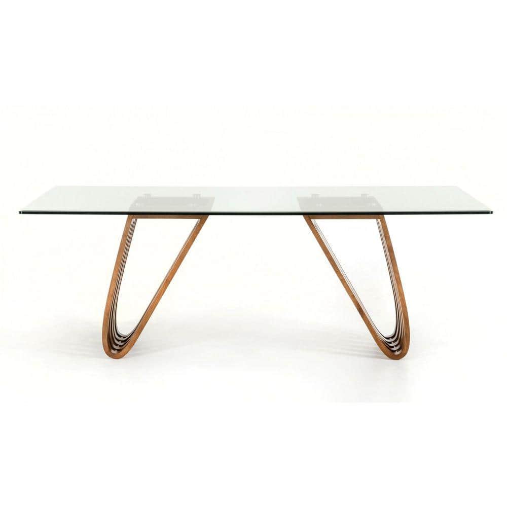 MR MODREST Modrest Draper Mid-Century Walnut Glass 39 in. Double ...
