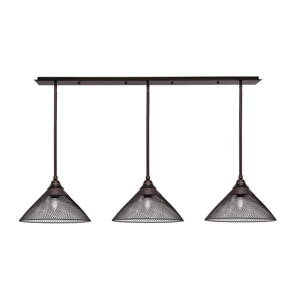 Livingston 100-Watt 3-Light Dark Granite Shaded Pendant Light with 14 ...
