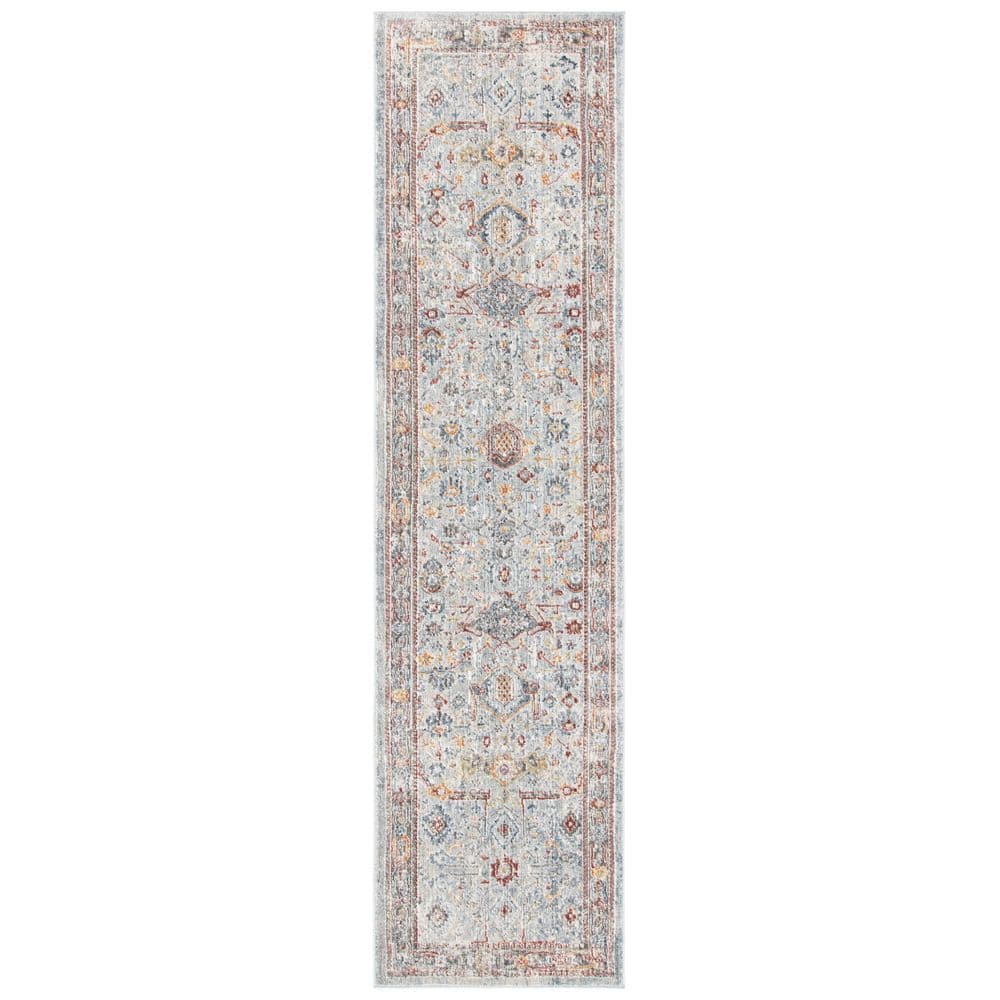 SAFAVIEH History 2 ft. x 8 ft. Light Gray/Rust Distressed Oriental ...