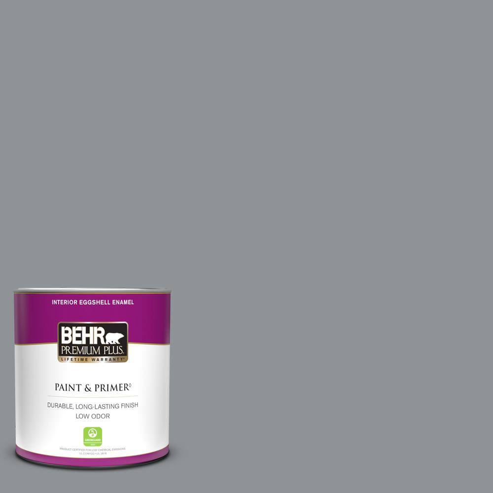 BEHR PREMIUM PLUS 1 qt. #PPU26-05 Flint Gray Eggshell Enamel Low Odor ...