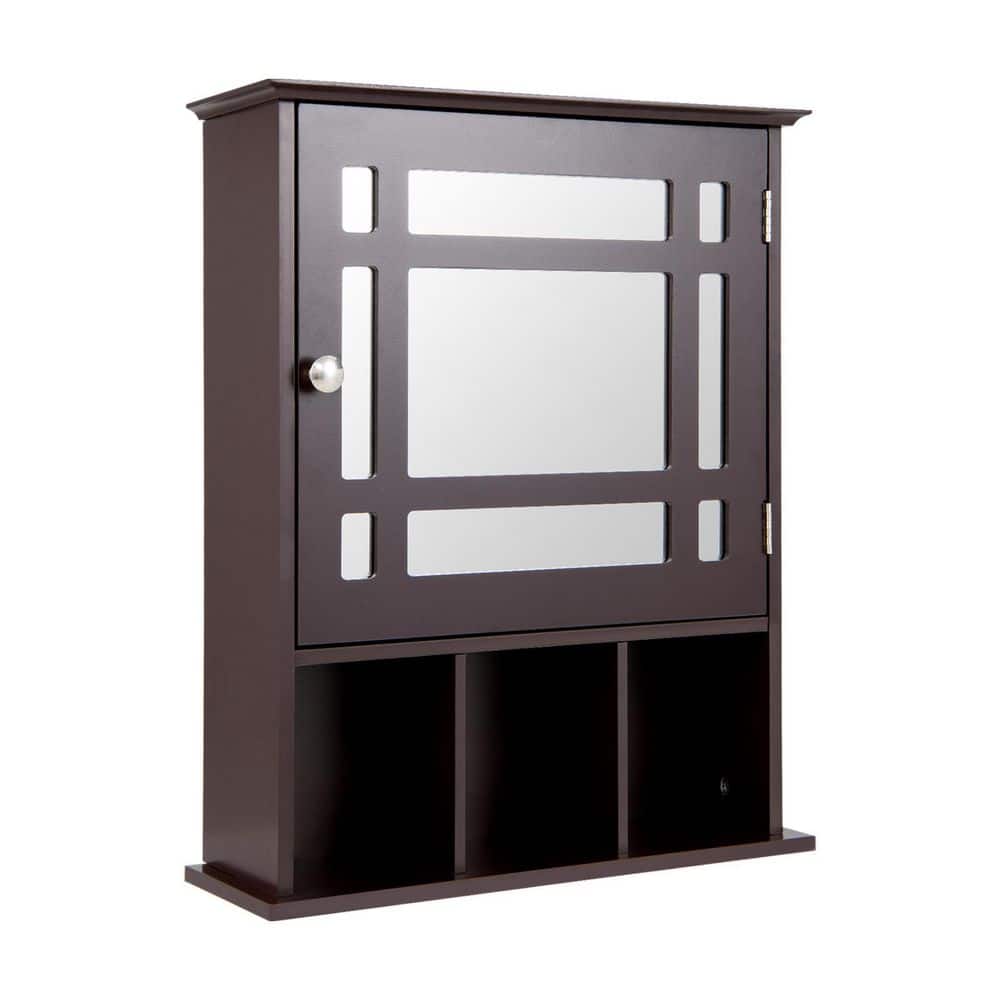 Eoviamne 19 in. W x 23.5 in. H Rectangular Brown MDF Surface Mount ...