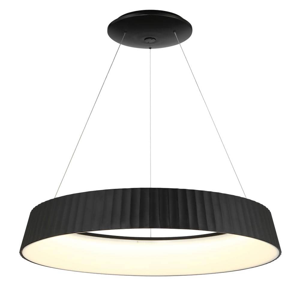 George Kovacs Star Gate 72 Watt 1 Light Black Statement Integrated LED Pendant Light with Frosted Acrylic Shade P8131 66A L The Home Depot