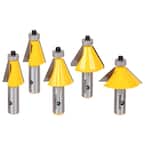 Yonico Chamfer Edge Forming 1/2 in. Shank Carbide Tipped Router Bit Set ...
