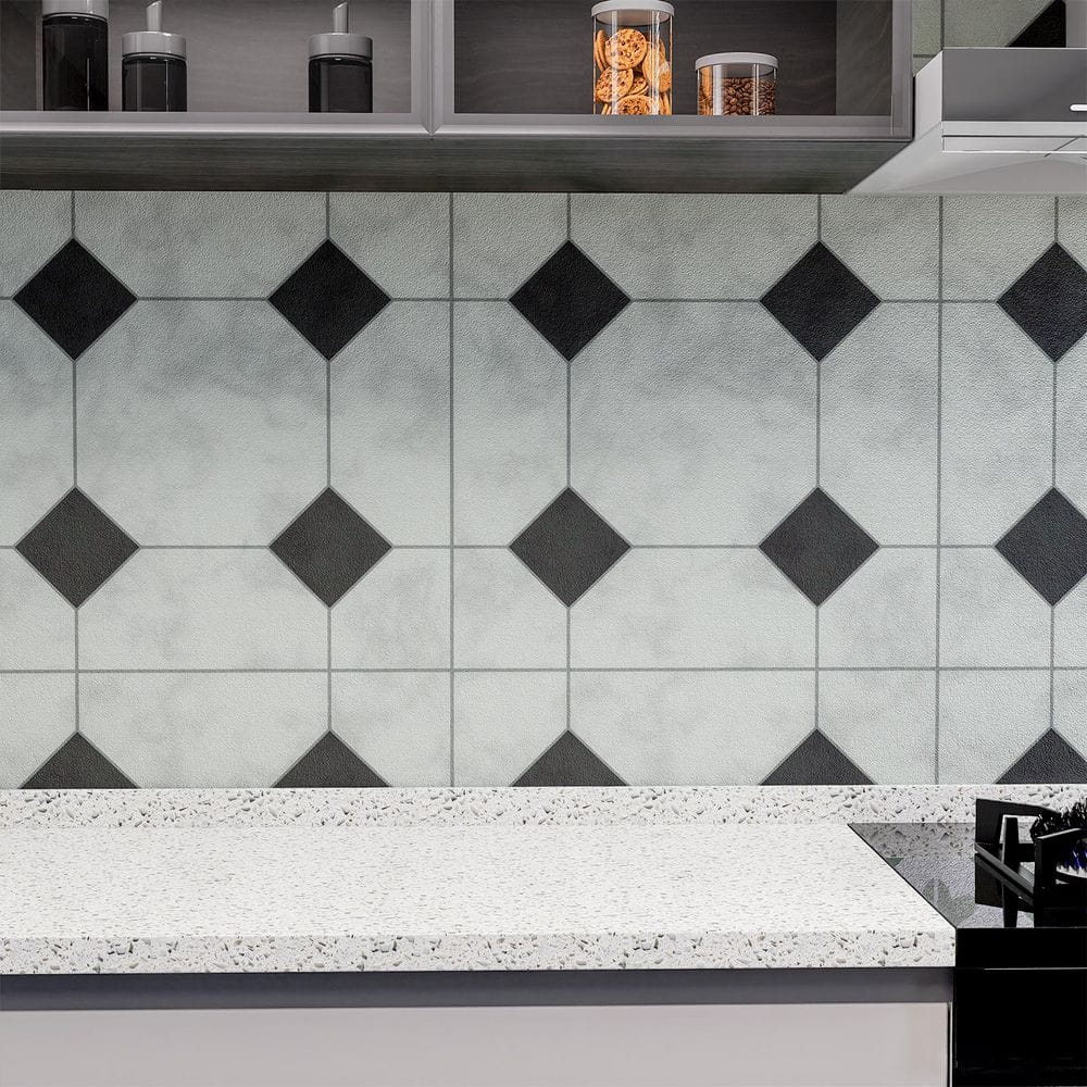 Jeedeson 24 in. x 120 in. Vinyl Peel and Stick Backsplash Tile Stickers ...