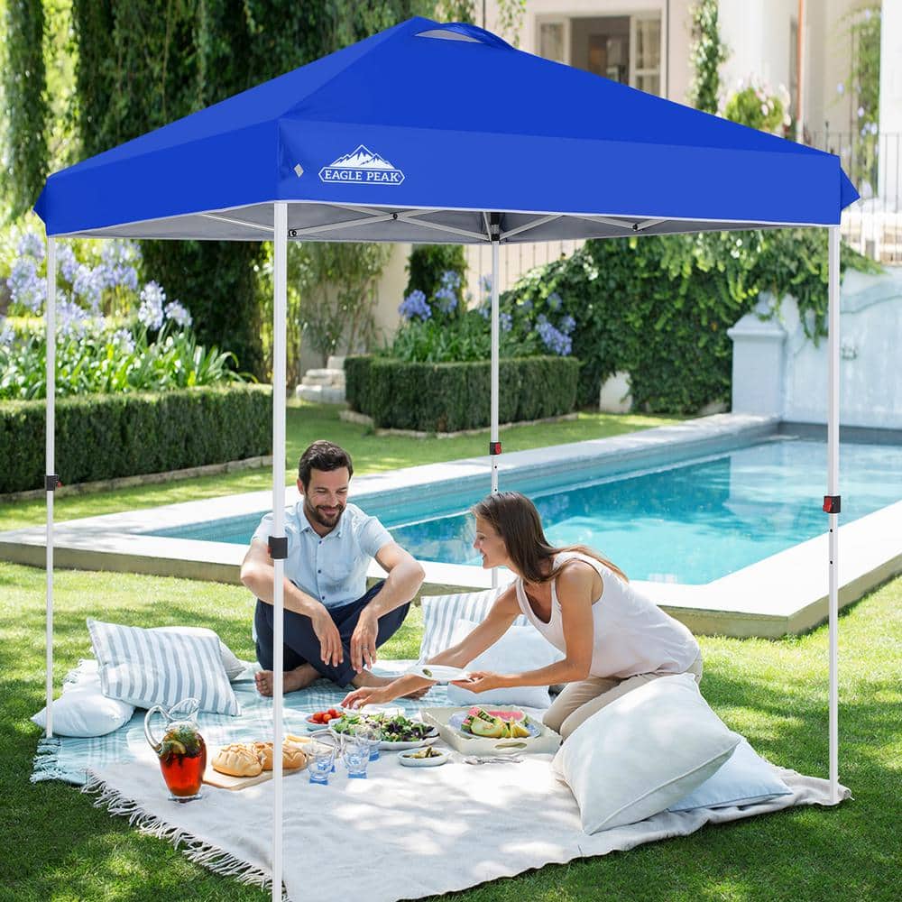 EAGLE PEAK 6.6 ft. x 6.6 ft. Outdoor Potable Pop-Up Canopy Tent with ...
