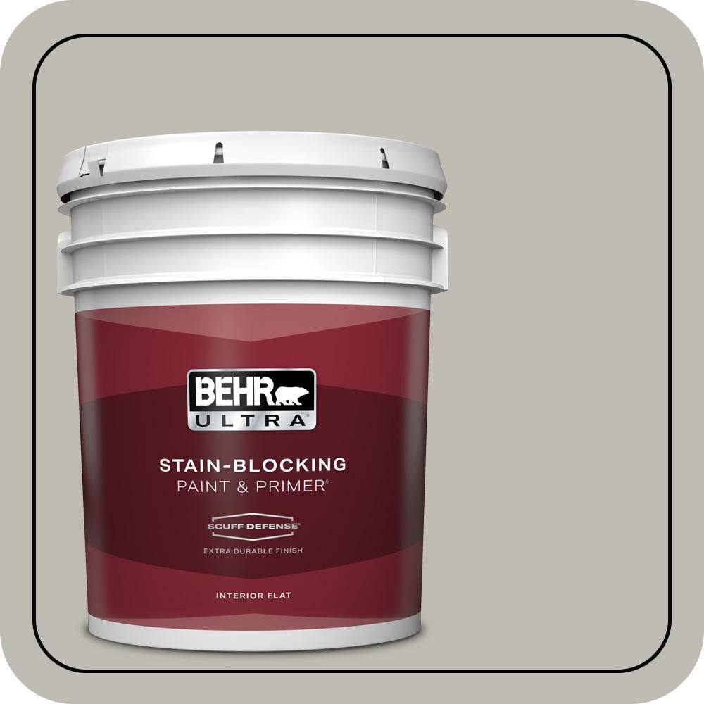 BEHR ULTRA 5 gal. #MQ6-23 Pumice Extra Durable Flat Interior Paint ...