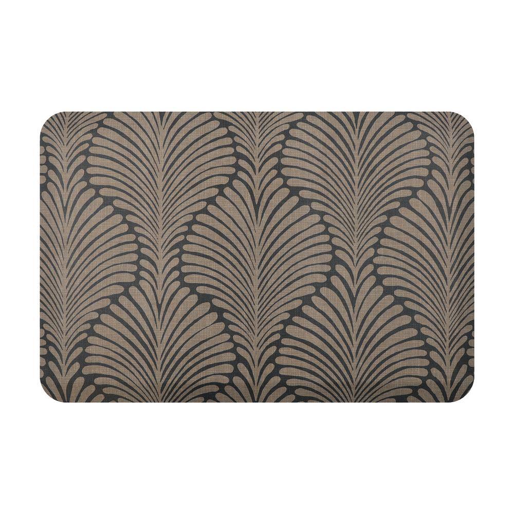 Bungalow Flooring Sole Comfort Palm Fronds 22 in. x 32 in. Wheat on ...