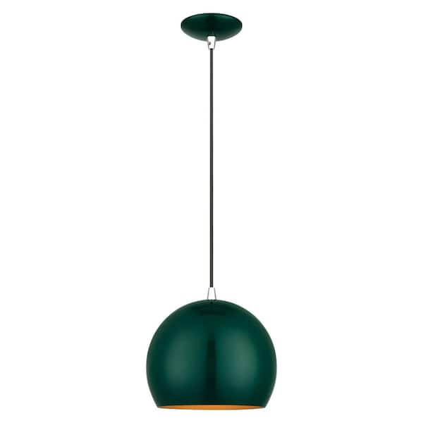 AVIANCE LIGHTING Branbury 1 Light Shiny Green Finish Round Pendant ...