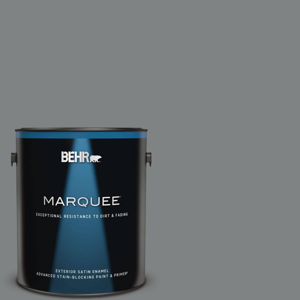 BEHR MARQUEE 1 gal. #PPU26-03 Legendary Gray Satin Enamel Exterior ...