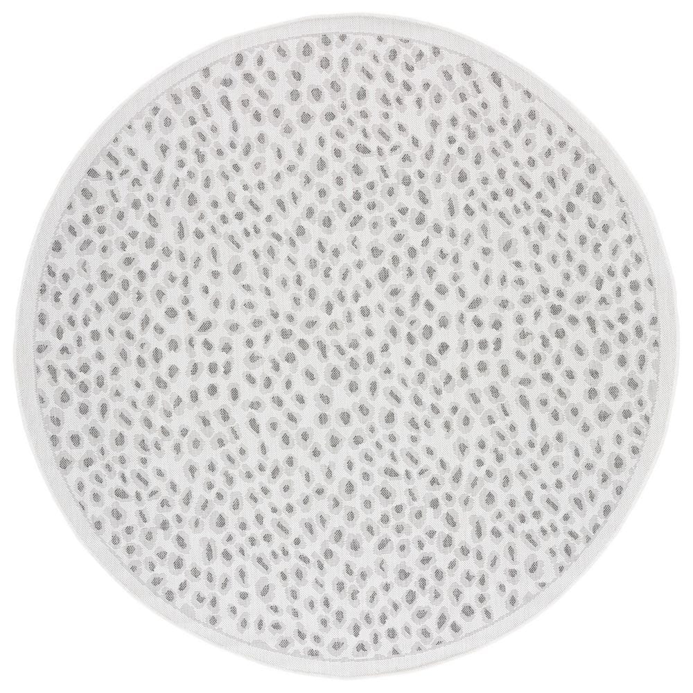 SAFAVIEH Courtyard Ivory/Gray 7 ft. x 7 ft. Geometric Cheetah Indoor ...