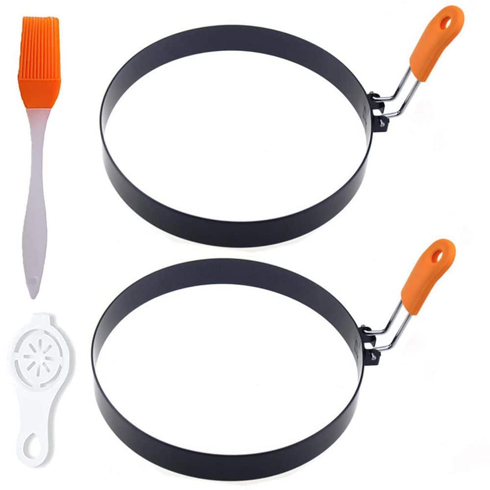 Anqtovp 6 Inch Non-Stick Stainless Steel Omelette Ring with Silicone ...