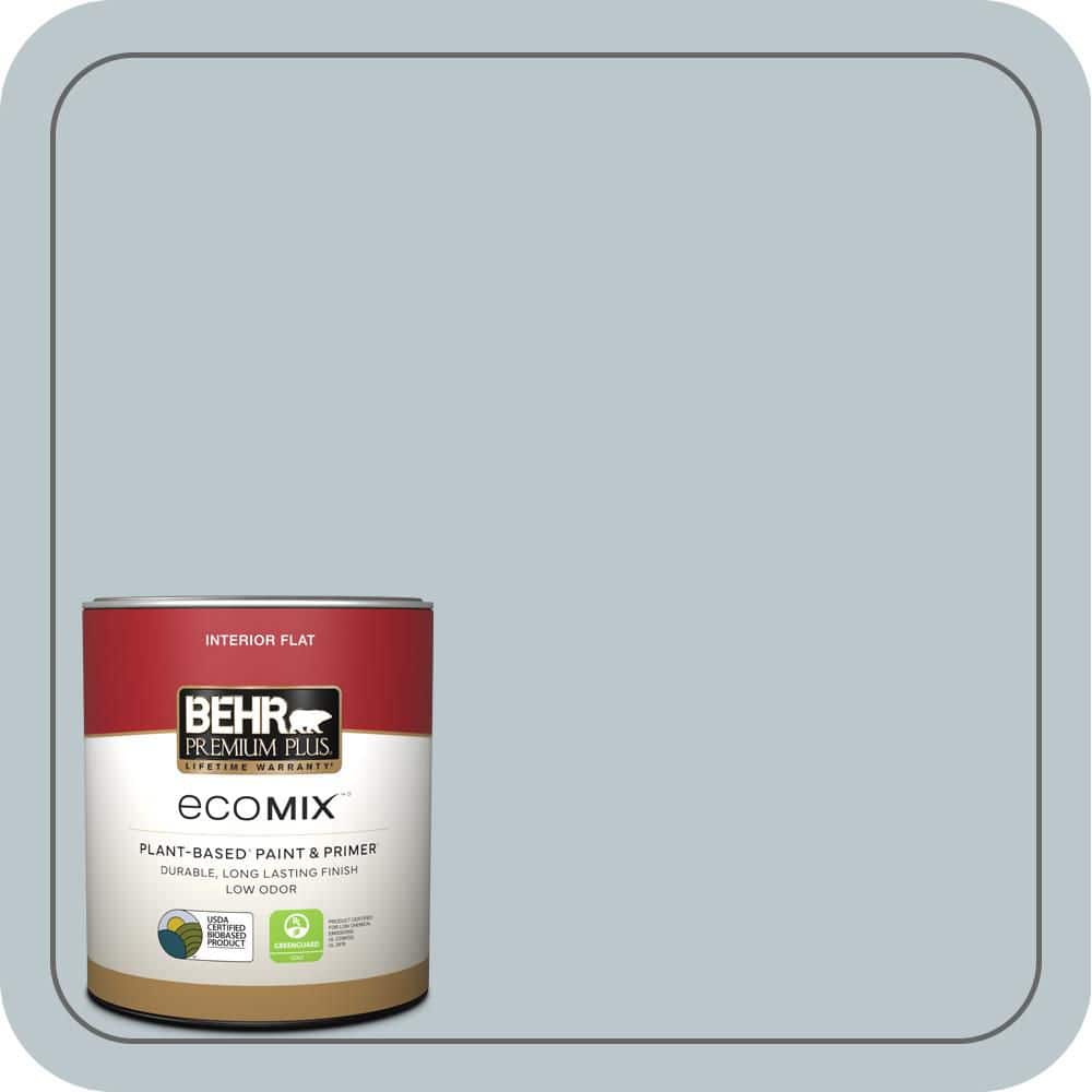 BEHR PREMIUM PLUS 1 qt. #PPH-42 Nautical Gray Flat EcoMix Plant-Based ...