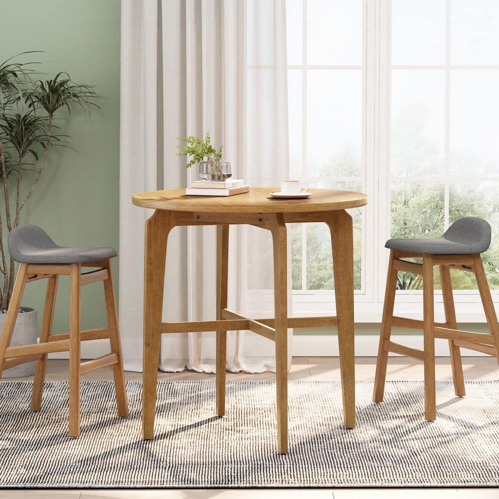 CHRISTOPHER KNIGHT HOME Ambric 36.22 in. H Natural Wood Round Counter ...