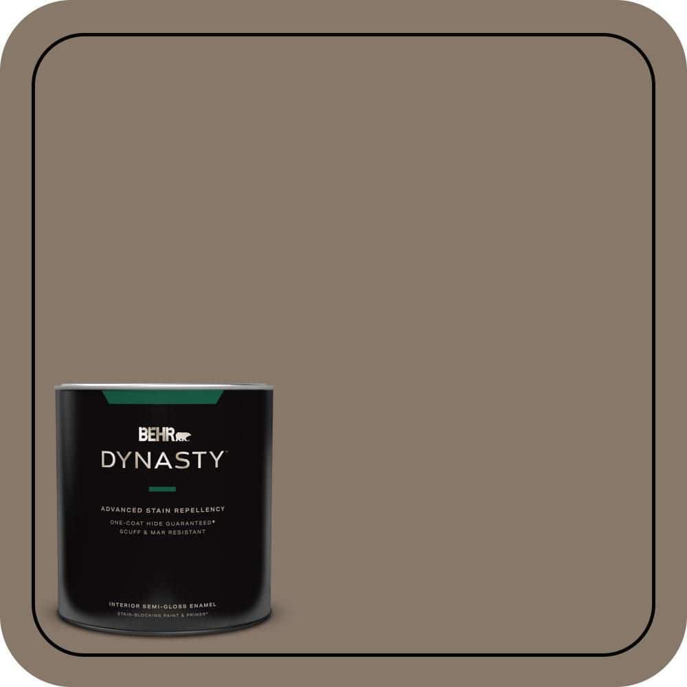 BEHR DYNASTY 1 qt. #MQ2-38 Grizzly One-Coat Hide Semi-Gloss Enamel ...