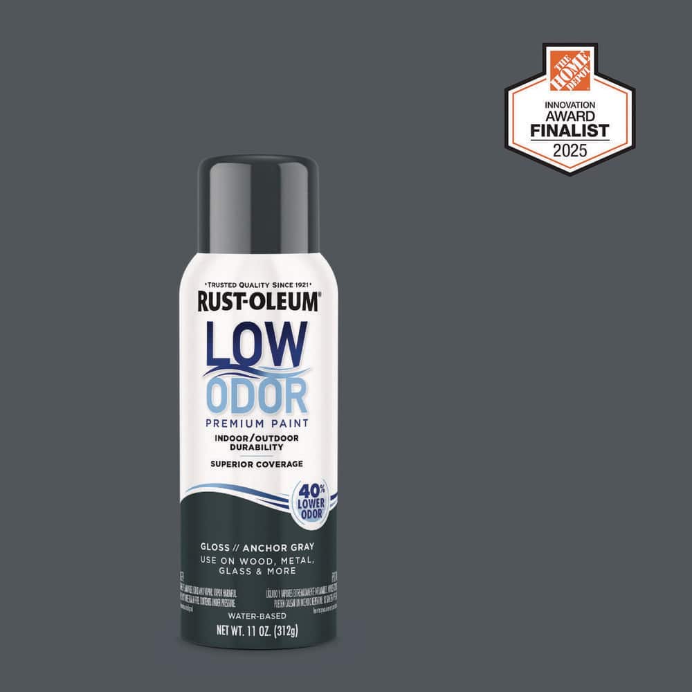 Rust-Oleum Low Odor 11 oz. Gloss Anchor Gray Low Odor Water-Based Spray ...