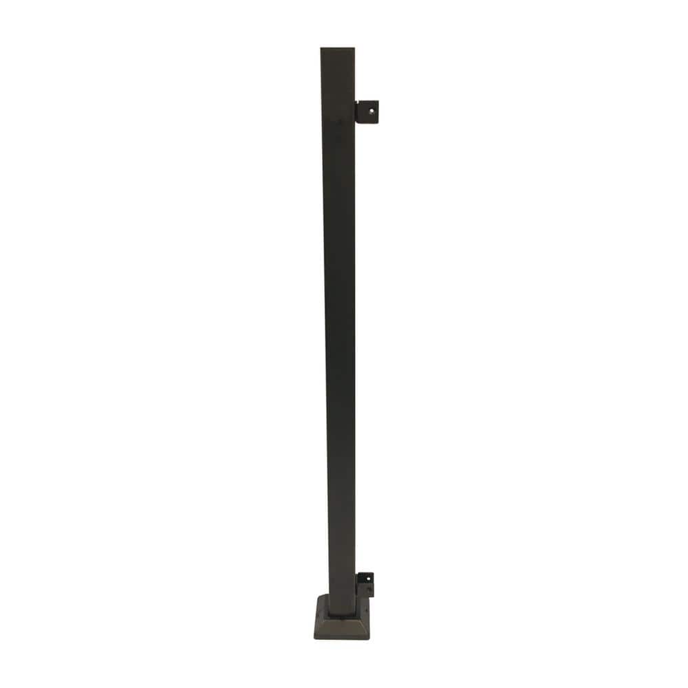 FORTRESS Fe26 2 in. x 2 in. x 45-1/2 in. Bronze Steel Railing End Post ...
