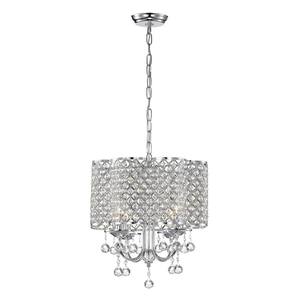 Warehouse of Tiffany Viola 15 in. 4-Light Indoor Chrome Semi-Flush ...