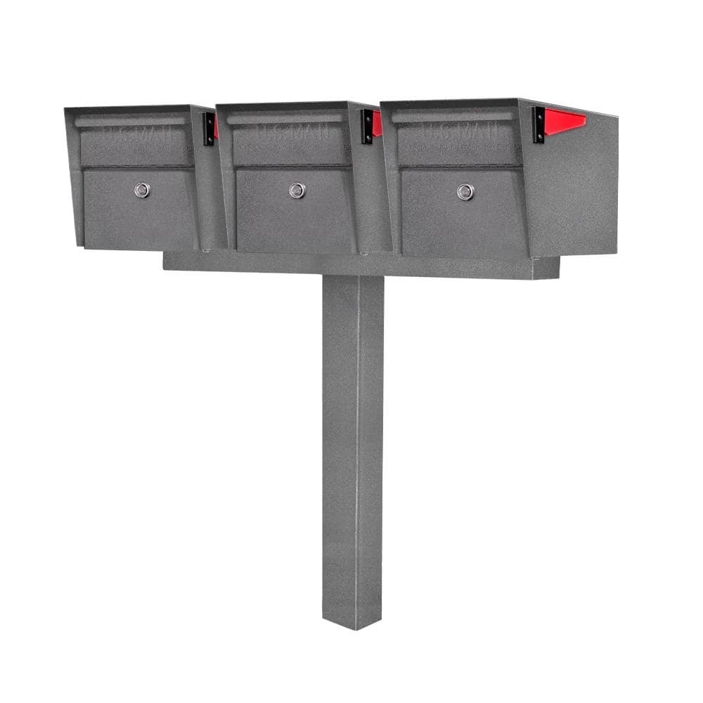 Mail Boss Mail Manager X3 Locking Mailbox Combo Kit with In-Ground Post ...