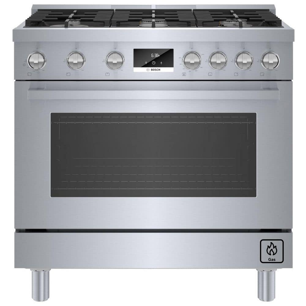 Bosch 800 Series 36 in. 3.5 cu. ft. Industrial Pro Style Gas Range with ...