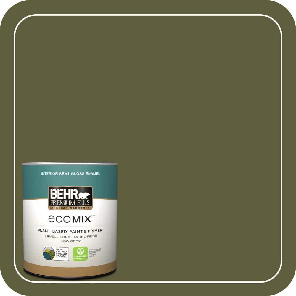 BEHR PREMIUM PLUS 1 qt. #PPU9-25 Eastern Bamboo Semi-Gloss Enamel ...