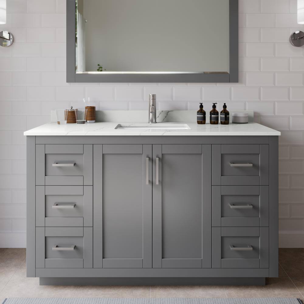 Wyndham Collection Miranda 54 in. W x 22 in. D x 33.75 in. H Single ...