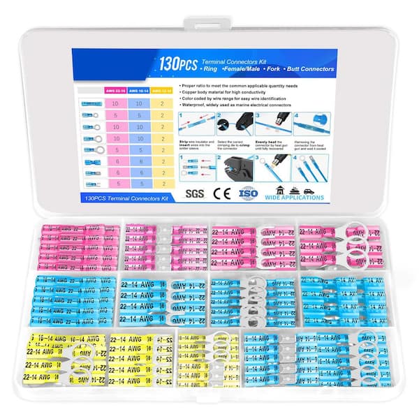 166-Pcs Wire Ferrules Kits Silver Plated Copper Crimp Terminal ...