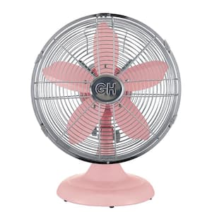 GOOD HOUSEKEEPING Retro 12 in. All-Metal Table/Desk Fan with 3-Speed ...