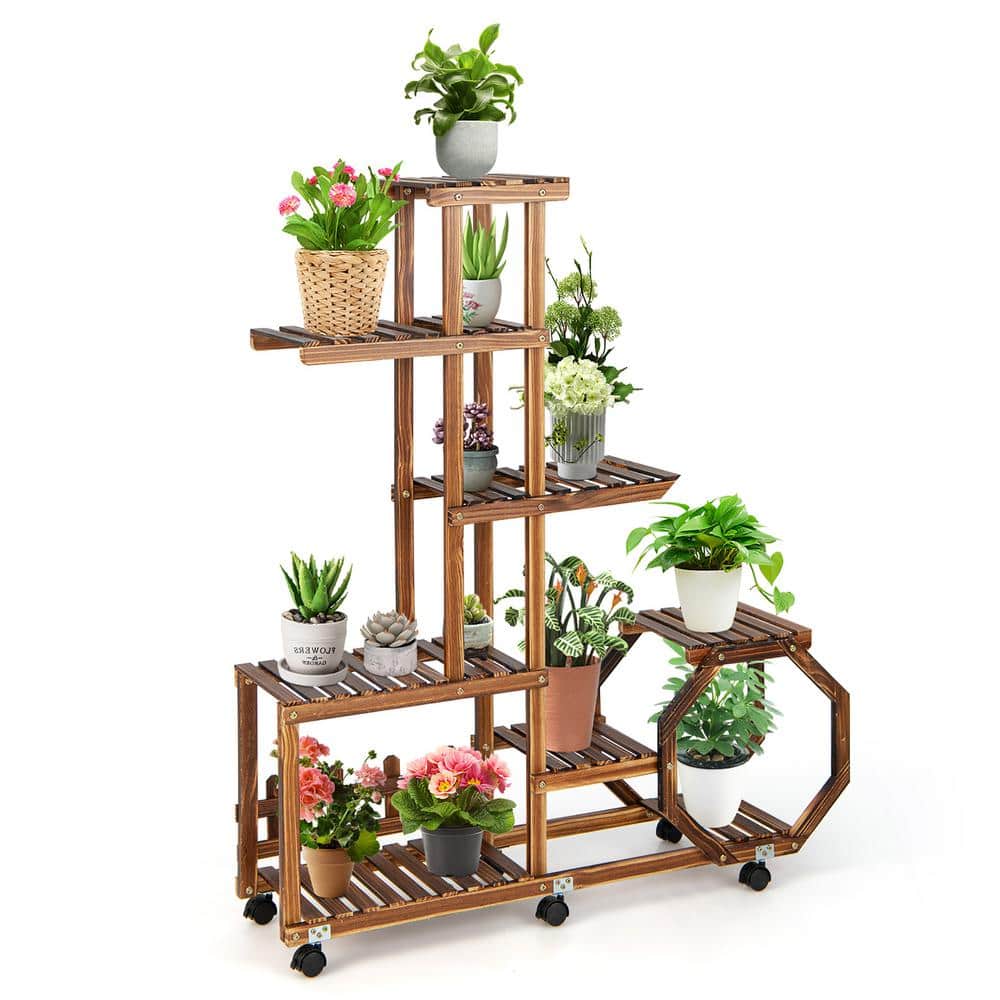 costway-8-tier-12-potted-rolling-plant-stand-wooden-storage-display